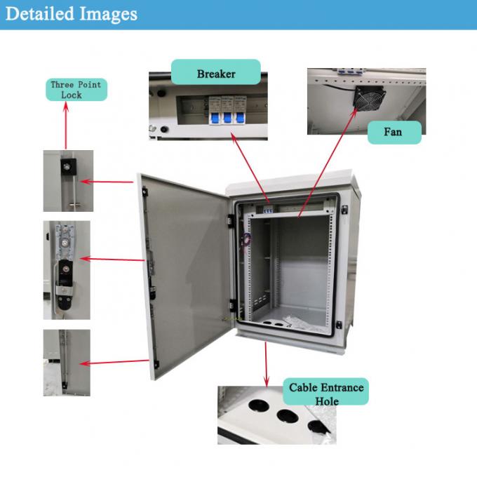 IP45 Wall Mounted Telecom Cabinet , Outdoor Telecommunication Cabinet