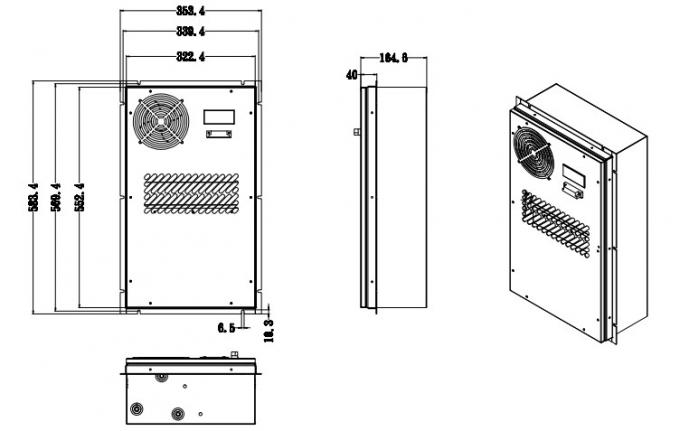 IP55 Small Cabinet Air Cooler 500W DC Enclosure Control Cabinet Ac Units
