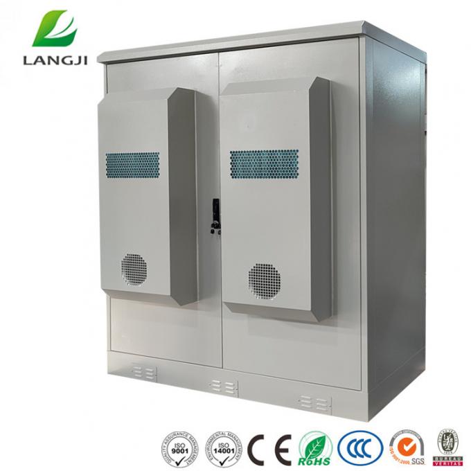 Double Bay Outdoor Telecom Cabinet Integrated Aluminum IP55